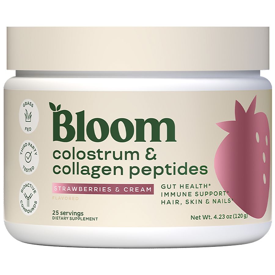 Bloom Colostrum & Collagen Peptides Strawberries & Cream | Walgreens