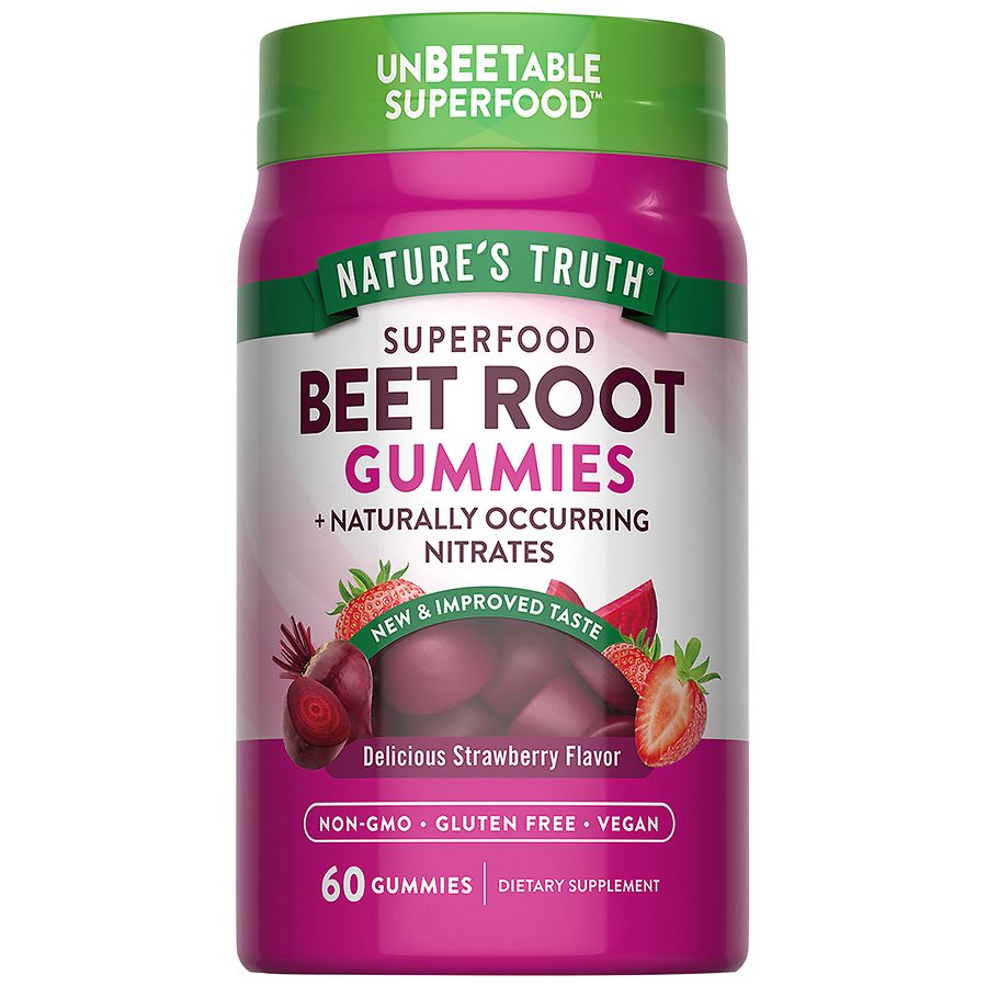 Nature's Truth Superfood Beet Root Gummies Delicious Strawberry | Walgreens