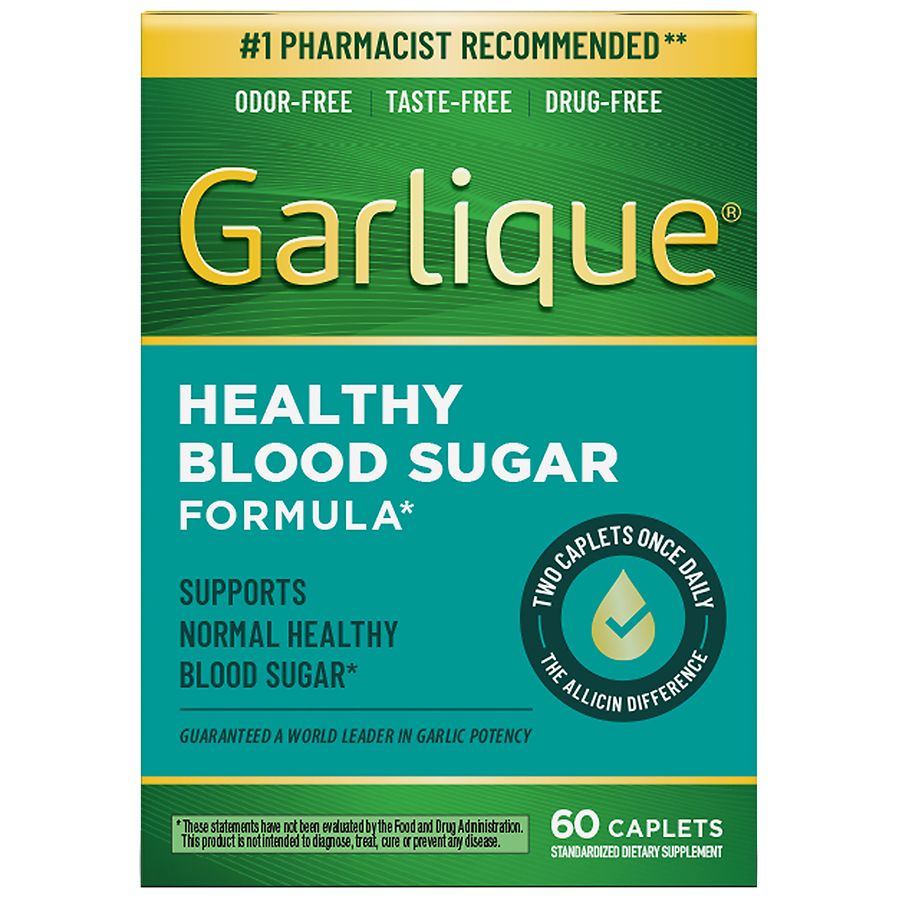 Garlique Healthy Blood Sugar Formula Caplets | Walgreens
