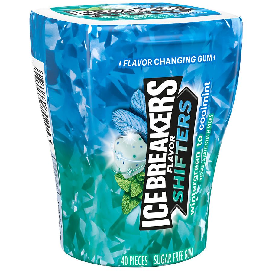 ICE BREAKERS Sugar Free Chewing Gum, Bottle Wintergreen Coolmint ...