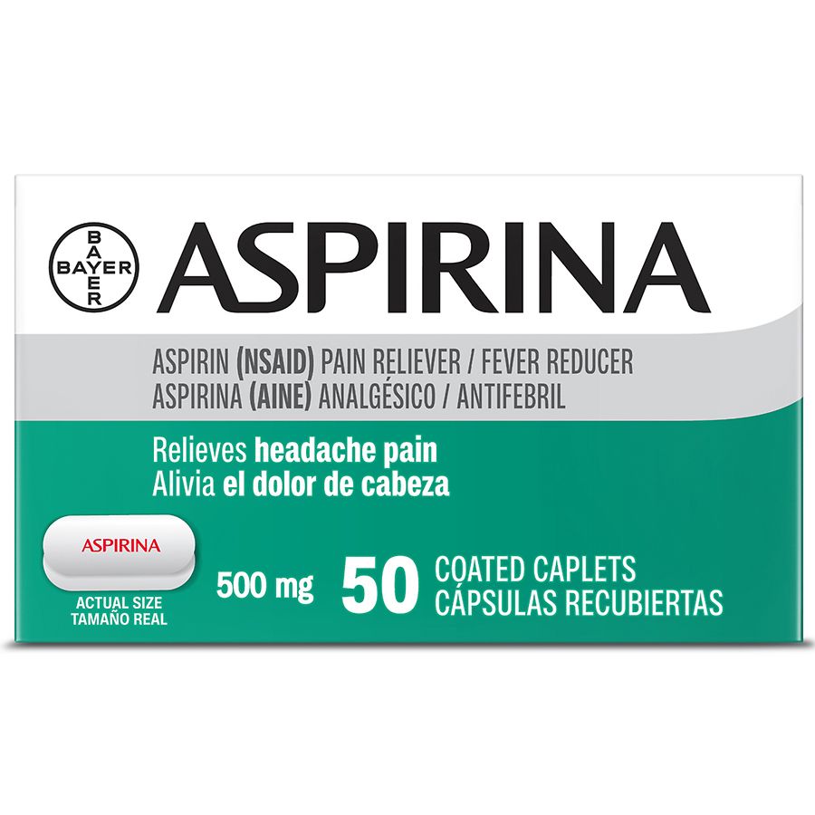 Bayer Aspirina 500mg Medicine, Headache Relief, Caplets | Walgreens