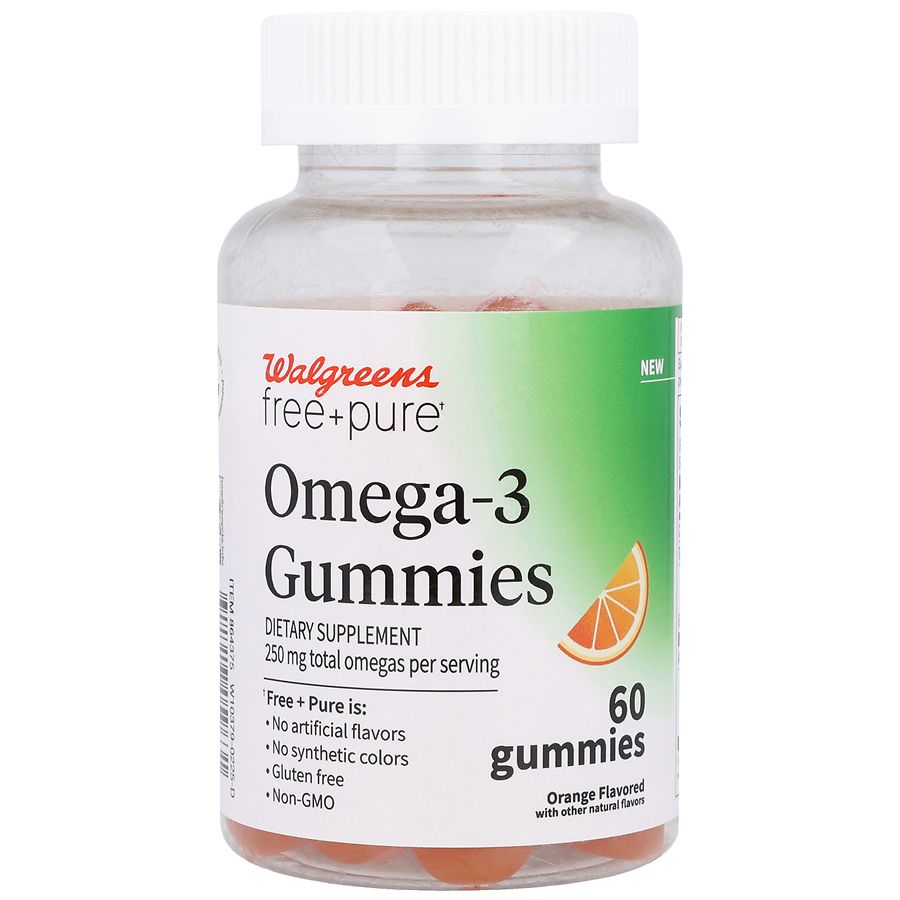Walgreens Free & Pure Omega-3 250 mg Gummies Orange | Walgreens