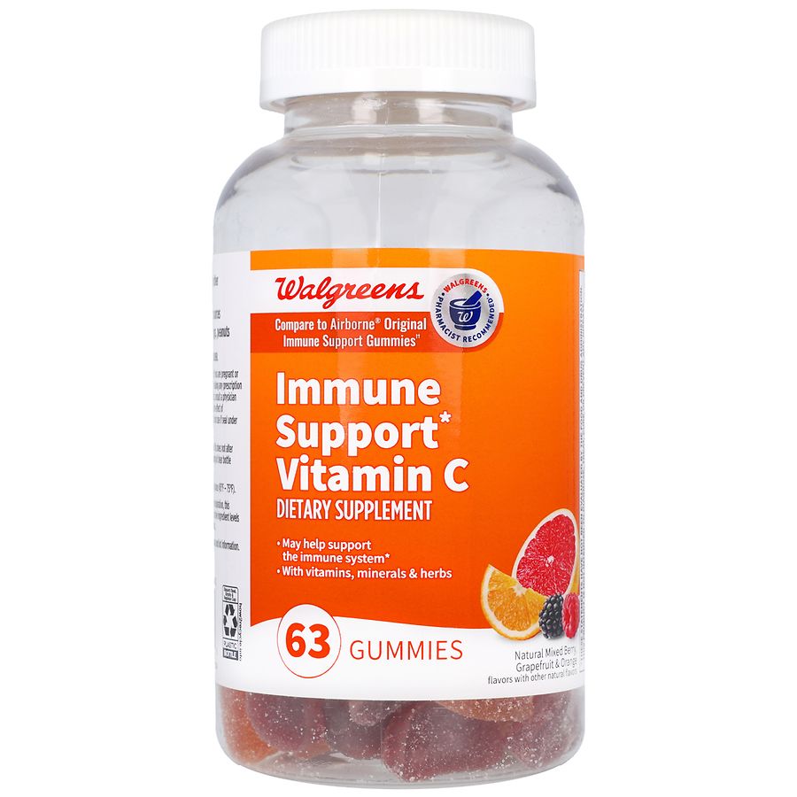 Walgreens Immune Support Vitamin C Gummies Natural Mixed Berry ...
