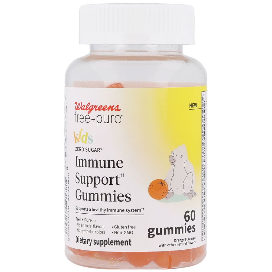 Walgreens Free & Pure Kids Immune Support Gummies Orange | Walgreens