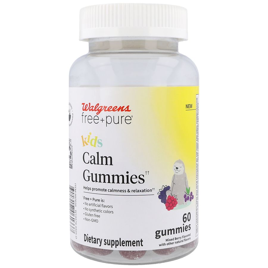 Walgreens Free & Pure Kids Calm Gummies Mixed Berry | Walgreens