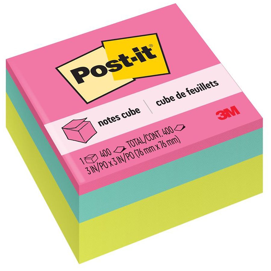 Post-it Sticky Notes Cube Bright Colors | Walgreens
