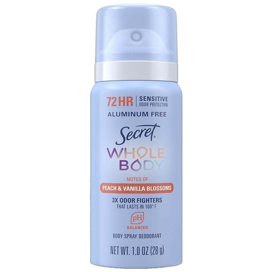 Secret Whole Body Aluminum Free Cooling Deodorant Spray for Women Peach ...