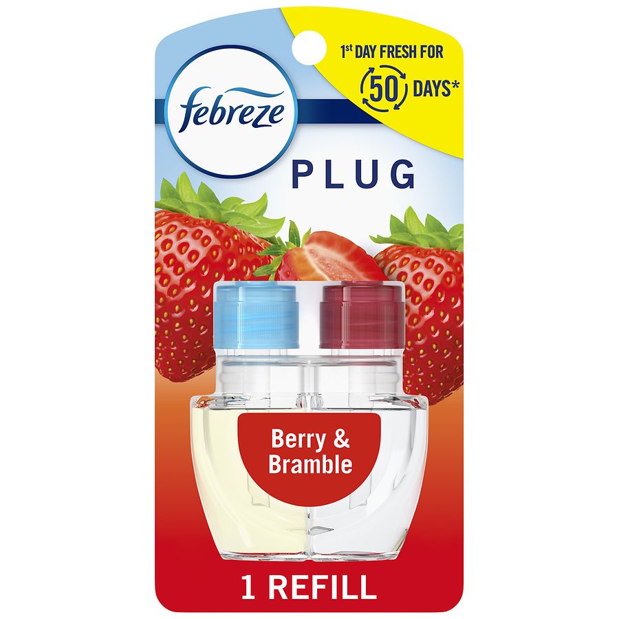 Febreze Plug In Air Freshener, Odor-Fighting Scented Oil Refill Berry ...