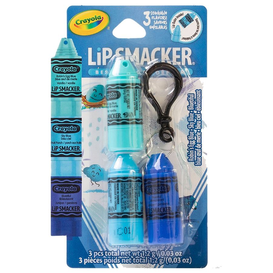 Lip Smacker Crayola Stackable Lip Balm Trio Blue | Walgreens