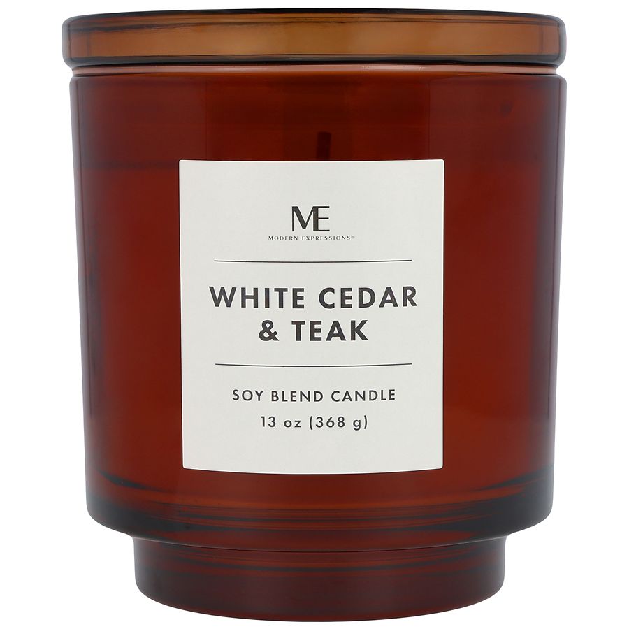 Modern Expressions Soy Blend Candle White Cedar & Teak | Walgreens