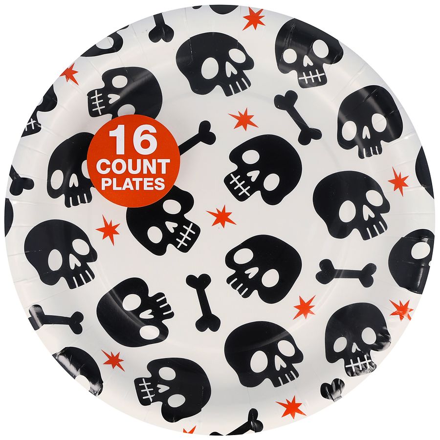 Happy Halloween Plates Skeleton Small | Walgreens