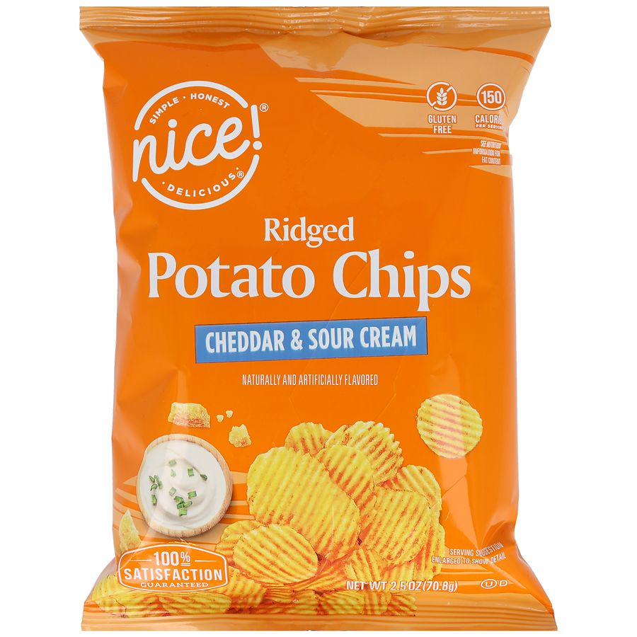 Nice! Ridged Potato Chips Cheddar & Sour Cream | Walgreens