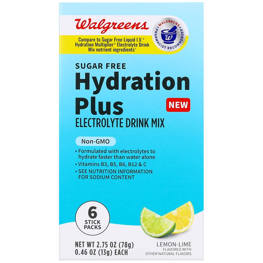 Walgreens Sugar Free Hydration Plus Electrolyte Drink Mix Stick Packs ...