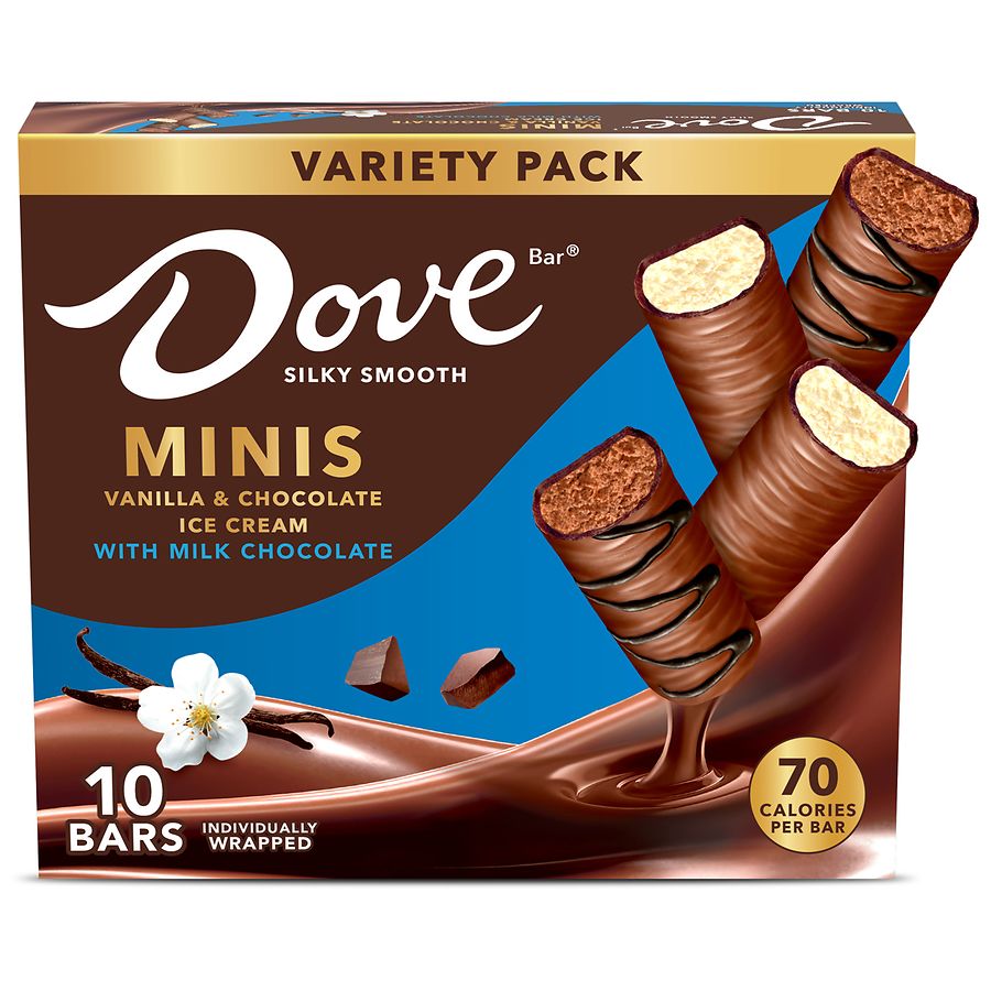 Dove Mini Milk Chocolate Ice Cream Bars Vanilla & Chocolate | Walgreens