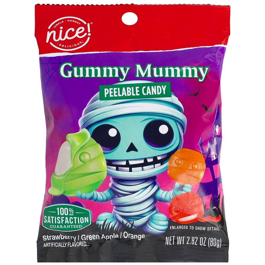 Nice! Gummy Mummy Peelable Candy Strawberry, Green Apple, Orange 0 | Walgreens