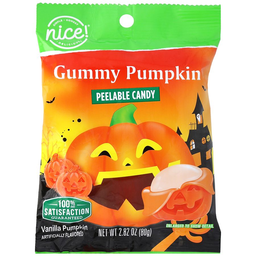 Nice! Gummy Pumpkin Peelable Candy Vanilla Pumpkin | Walgreens