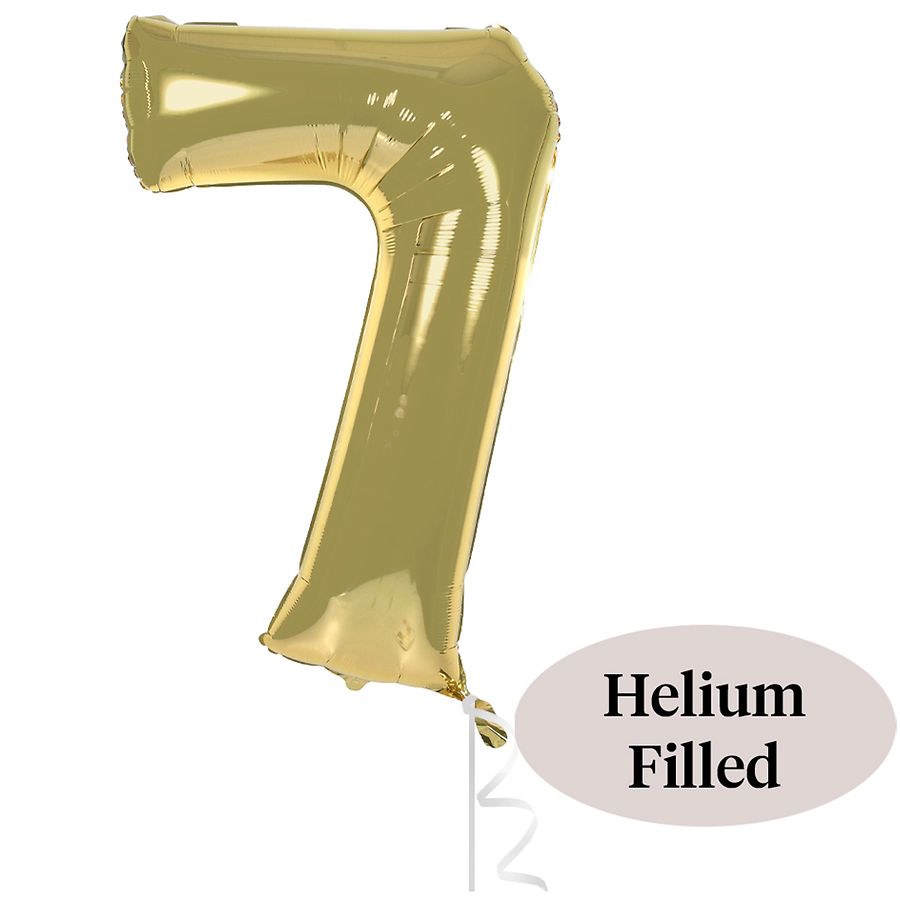 Helium Inflated Foil Balloon Number 7 White Gold 22 x 35 in | Walgreens
