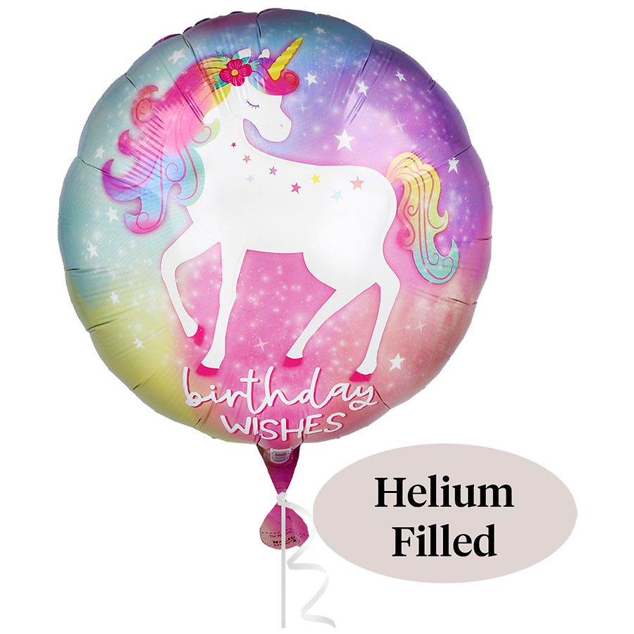 Helium Inflated Foil Balloon Enchanted Unicorn Birthday 17 x 17 in ...