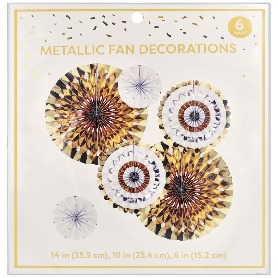 Festive Voice Metallic Fan Decorations | Walgreens