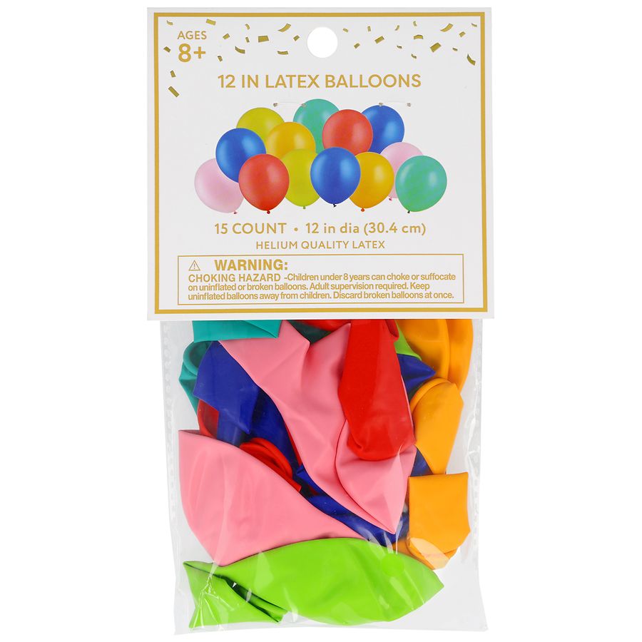Festive Voice Air Filled Balloon, Latex 12 in Assorted | Walgreens