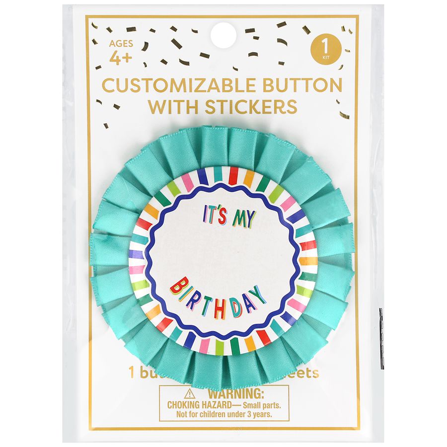 Festive Voice Birthday Customizable Button with Stickers | Walgreens