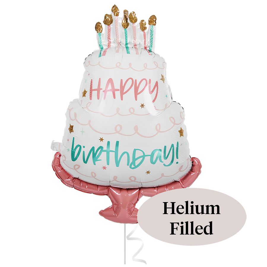 Helium Inflated Foil Balloon Happy Cake Day Stand 21 x 28 in | Walgreens