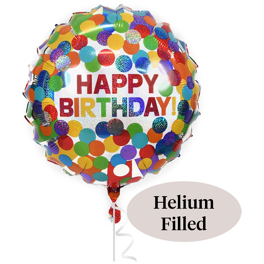 Helium Inflated Foil Balloon Primary Rainbow Birthday 28 x 28 in ...