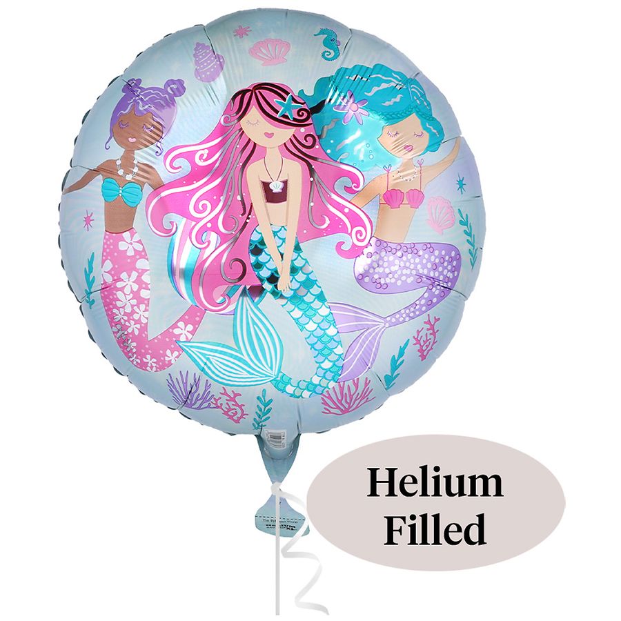 Helium Inflated Foil Balloon Shimmering Mermaid 17 x 17 in | Walgreens