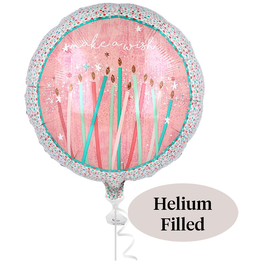 Helium Inflated Foil Balloon Make A Wish Birthday 17 x 17 in | Walgreens