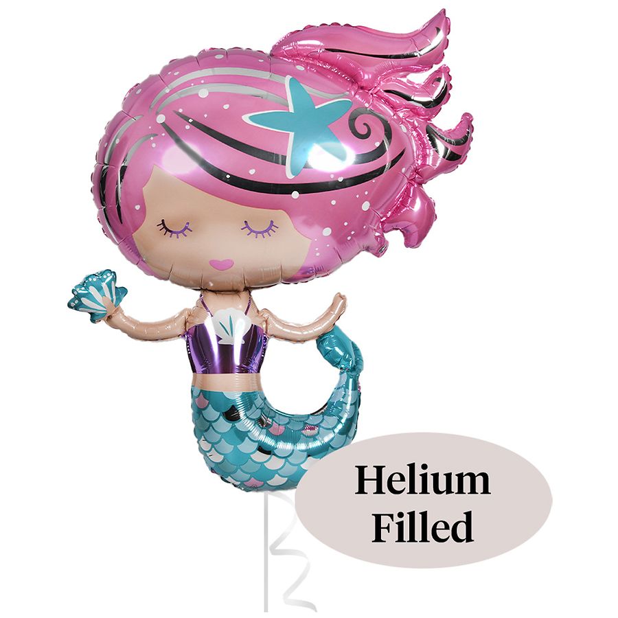 Helium Inflated Foil Balloon Shimmer Mermaid Large 29 x 30 in | Walgreens