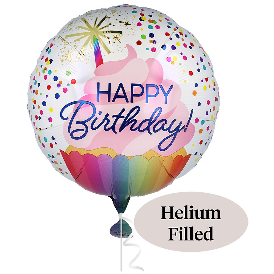 Helium Inflated Foil Balloon Confetti Sprinkle Happy Birthday 17 x 17 ...