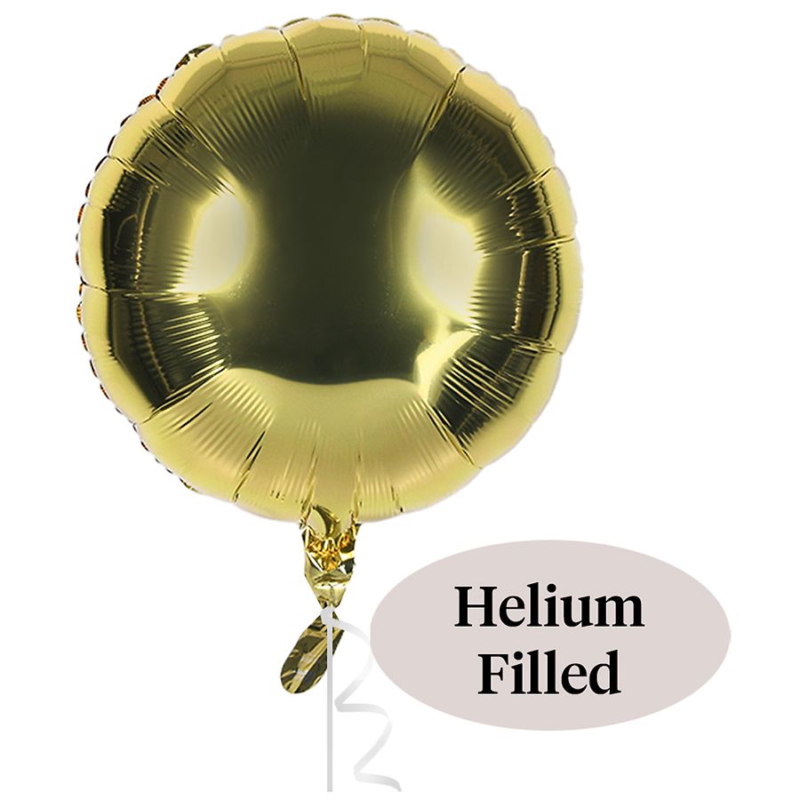 Helium Inflated Foil Balloon White Gold Circle 17 x 17 in | Walgreens