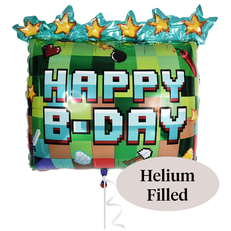 Helium Inflated Foil Balloon Pixel Party 25 x 23 in | Walgreens