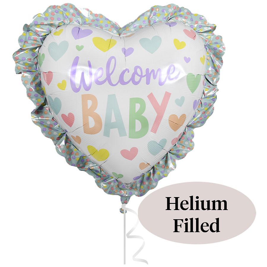 Helium Inflated Foil Balloon Baby Ruffle Heart 28 x 28 in | Walgreens