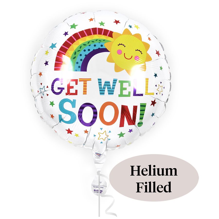 Helium Inflated Foil Balloon Get Well Happy Sun 17 x 17 in | Walgreens