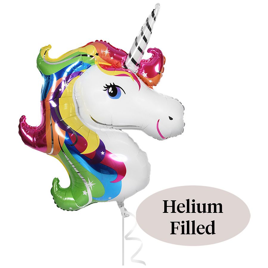 Helium Inflated Foil Balloon Rainbow Unicorn 33 x 29 in | Walgreens