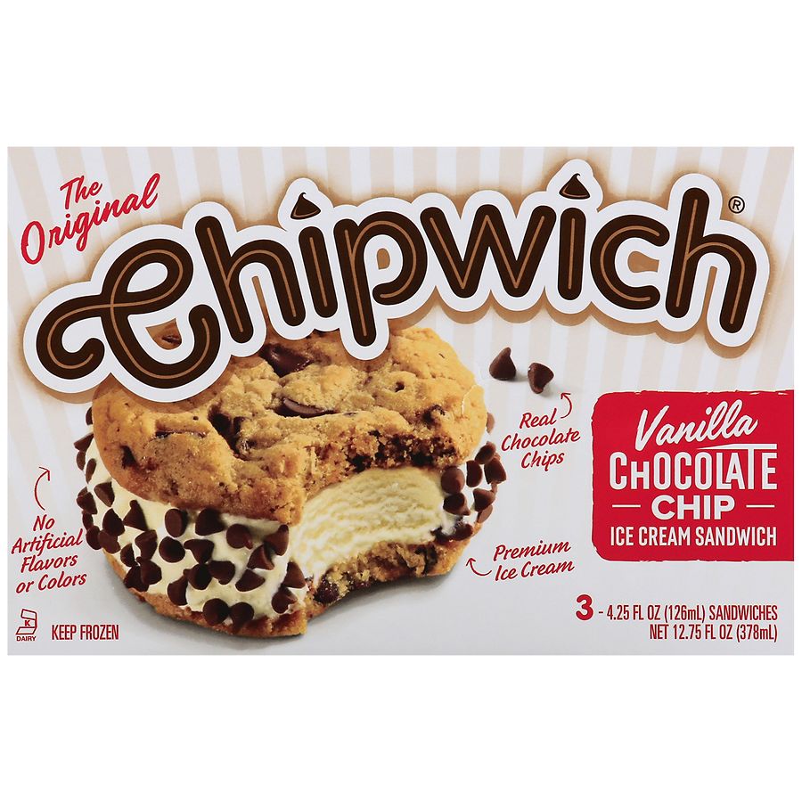 Chipwich Ice Cream Sandwich Vanilla Chocolate Chip | Walgreens