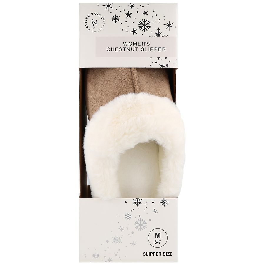 Festive Voice Women's Slippers Size M 6-7 Chestnut | Walgreens