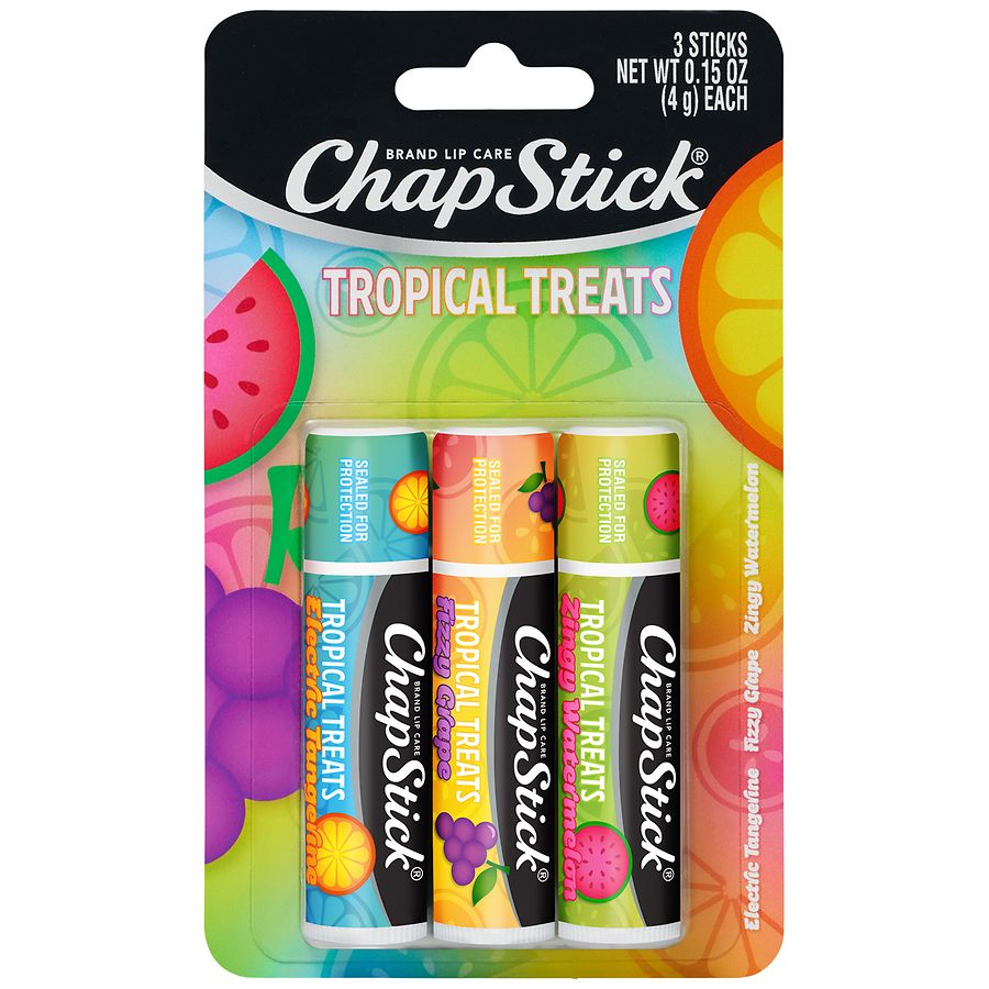 ChapStick Tropical Treats Lip Balm, Moisturizing Lip Care Variety ...