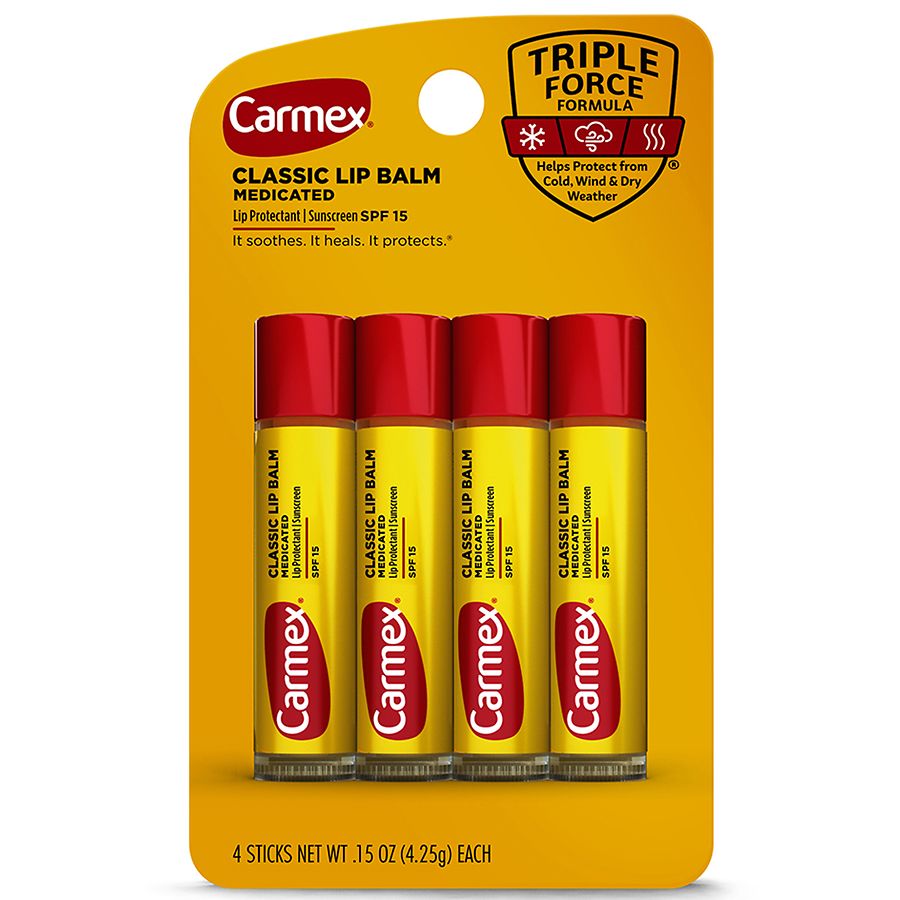 Carmex SPF 15 Medicated Lip Balm Sticks, Moisturizer for Dry, Chapped ...