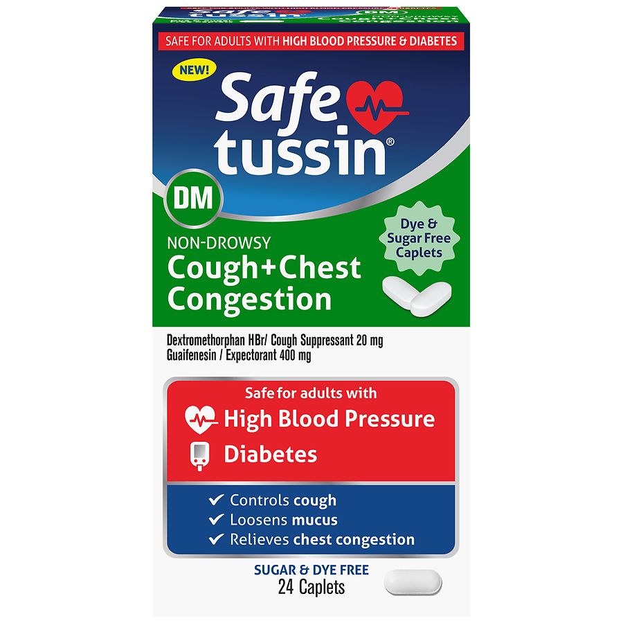 Safe Tussin Cough+Chest Congestion DM Caplets, Non-Drowsy | Walgreens