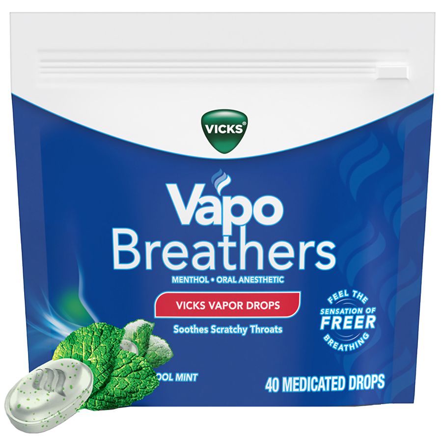Vicks Sore Throat Medicated Throat Drops Cool Mint | Walgreens