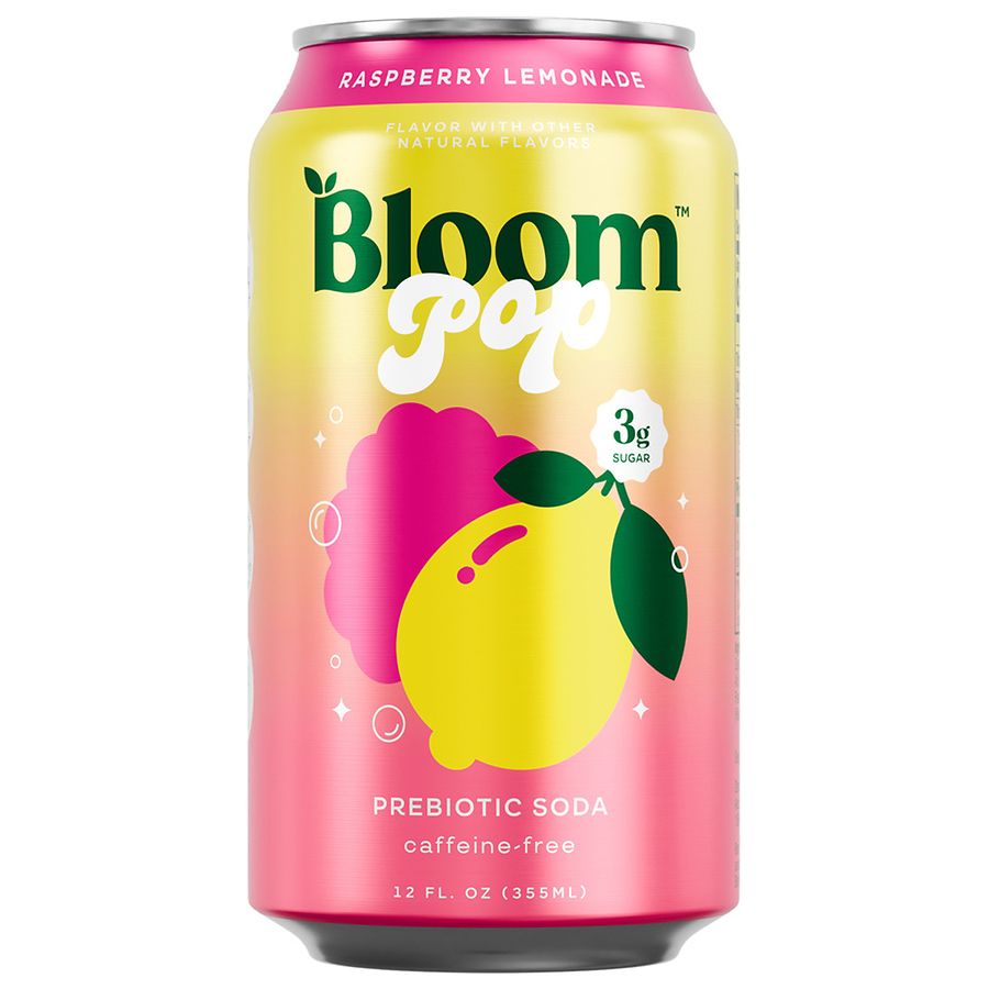 Bloom Pop Raspberry Lemonade Prebiotic Soda, Can | Walgreens