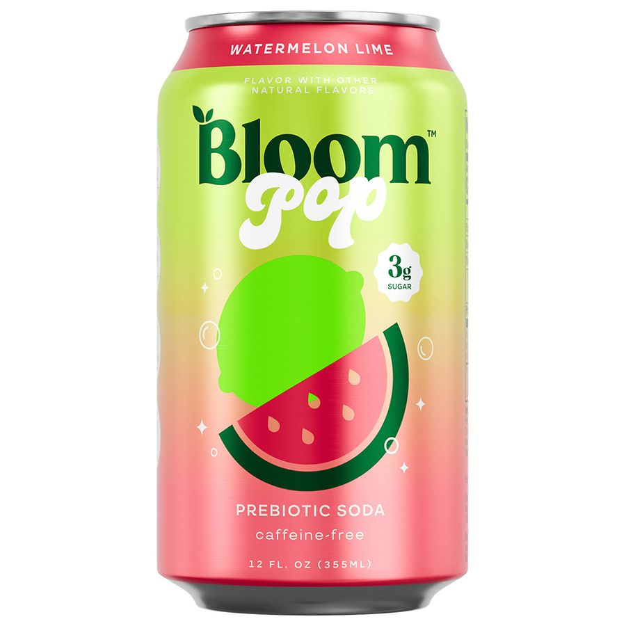 Bloom Pop Watermelon Lime Prebiotic Soda, Can | Walgreens