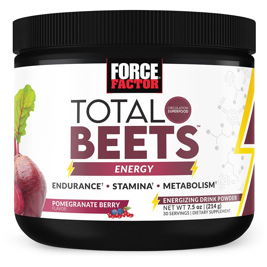 Force Factor Total Beets Energy Powder Pomegranate Berry | Walgreens