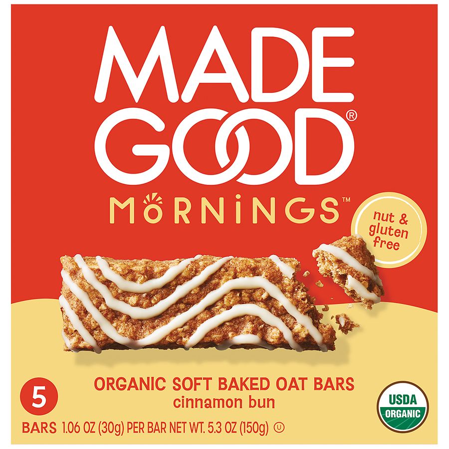 Made Good Mornings Organic Soft Baked Oat Bars Cinnamon Bun | Walgreens