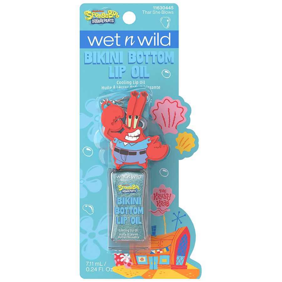 SpongeBob SquarePants x Wet n Wild Cooling Lip Oil with Keychain Blue ...