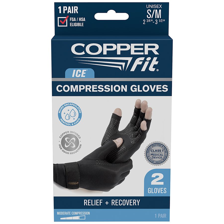 Copper Fit Ice Gloves S/M Black | Walgreens