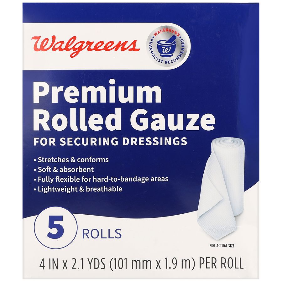 Walgreens Premium Rolled Gauze 4 in x 2.1 yd | Walgreens