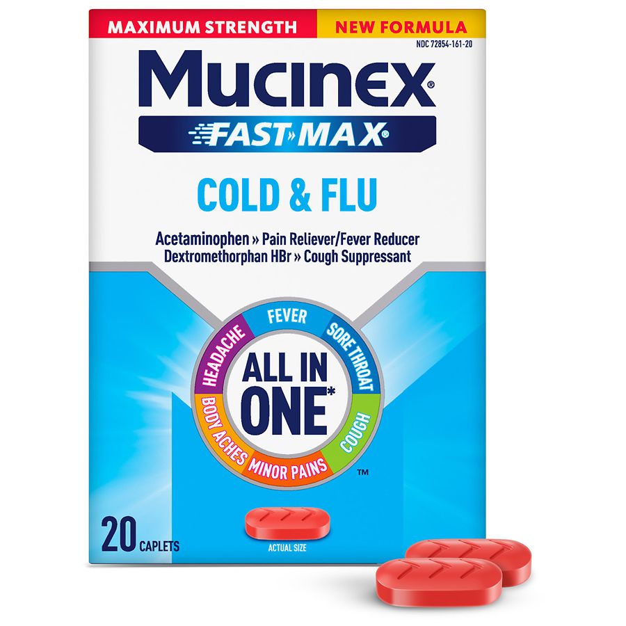 Mucinex Fast-Max Maximum Strength Cold and Flu Medicine for Adults ...